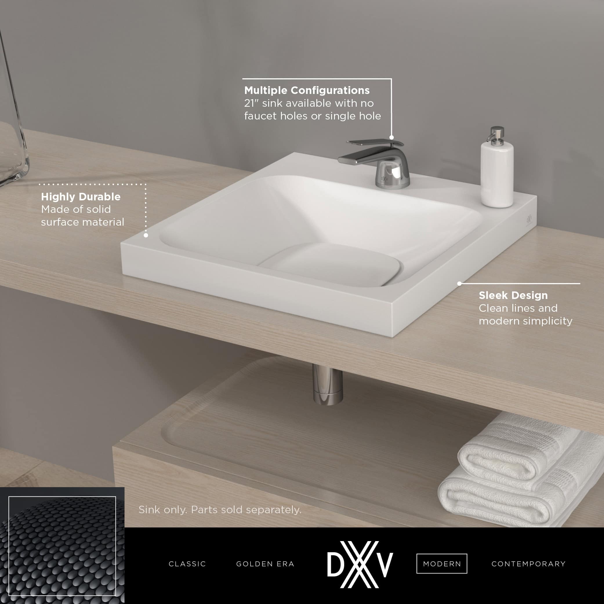 DXV Modulus® 21 in. Sink, 1-Hole